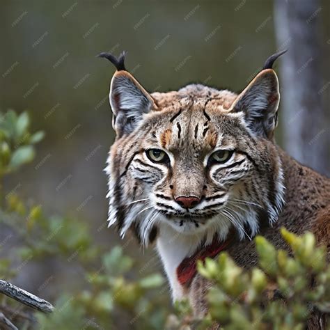 Premium Ai Image The Stealthy Gaze Of A Bobcat Predator