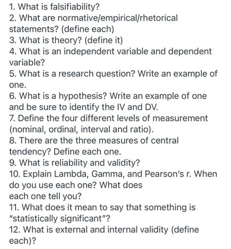 Solved 1 What Is Falsifiability 2 What Are