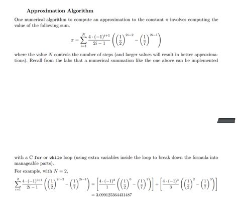 Solved Approximation Algorithm One Numerical Algorithm To