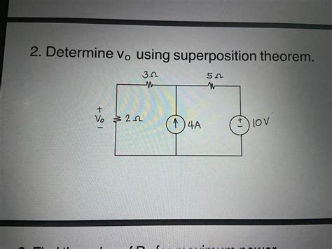 Solved Determine Vo Using Superposition Theorem Chegg