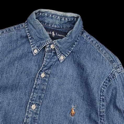 폴로랄프로렌 빈티지 데님 샴브레이 셔츠 후루츠패밀리