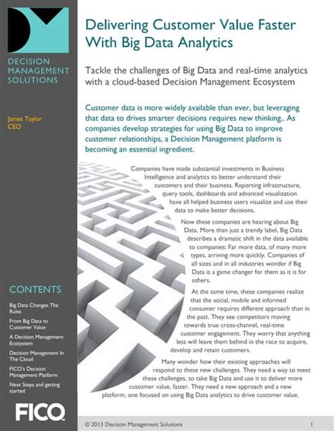 Delivering Customer Value Faster With Big Data Analytics Pdf