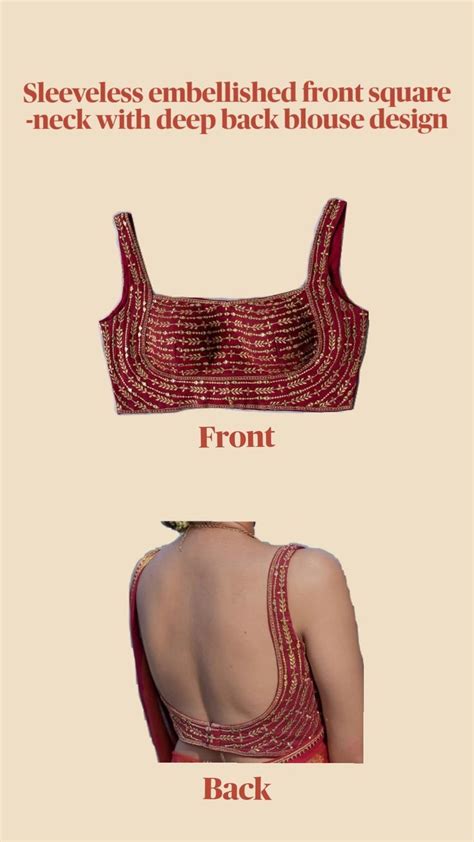 Blouse Design Deep Square Back Neck Blouse Saree Blouse Square Neck Designs Sleeveless Back