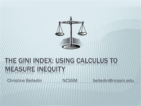 The Gini Index Using Calculus To Measure Inequity