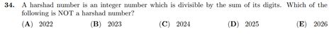 Solved 34 A Harshad Number Is An Integer Number Which Is