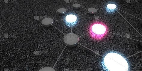 数字技术与商业网络的连接概念。三维演示