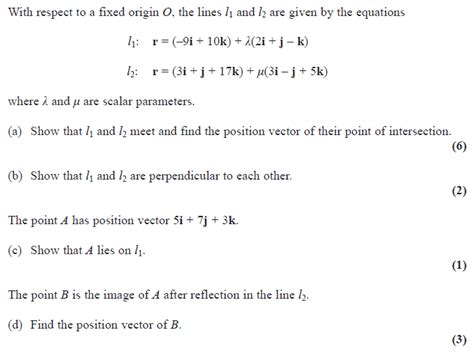exam questions vectors examsolutions