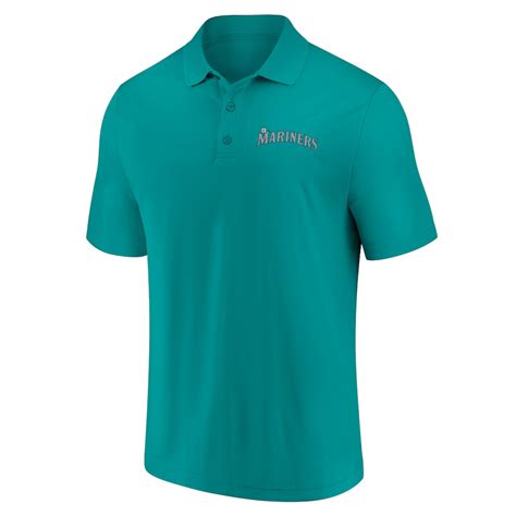 Mens Seattle Mariners Fanatics Navy Teal Dueling Logos Polo Combo Set