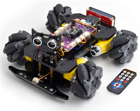 Adeept Mecanum Wheel Smart Car Kit Compatible With Arduino Ide Line Tracking Light Tracing