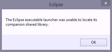 Eclipse Error The Eclipse Executable Launcher Was Unable To Locate Its Companion Shared