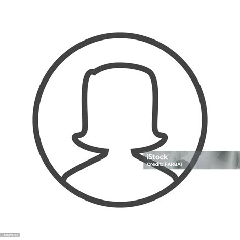 Female User Icon Line Vector Stock Illustration Download Image Now Adult Adults Only