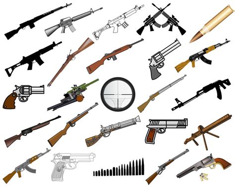 Gun Clipart Bundle Gun Clip Art Gun Llustrations Gun Etsy