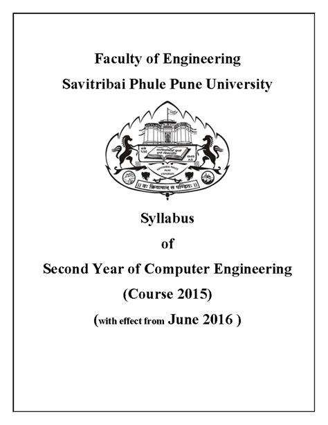 Sppu Se Computer Engg 2015 Course Syllabus 4 7 16 Faculty Of