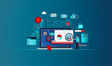 Web Analytics Concept Web Data Analysis Stock Illustration