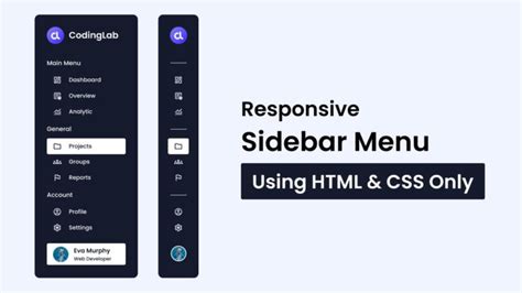 create a sidebar menu using html and css only