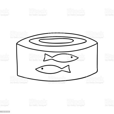 낙서 스타일로 통조림 된 물고기 흰색 배경에 격리되어 있습니다 벡터 그림입니다 관광에 대한 스톡 벡터 아트 및 기타 이미지 관광 낙서 드로잉 등고선 Istock