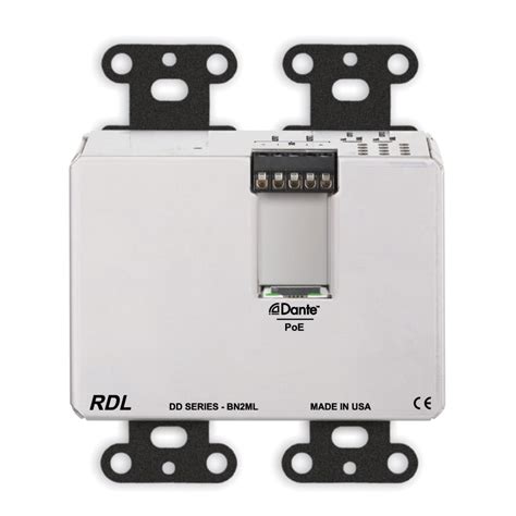 Rdl Ddb Bn2ml Dante Interface Bi Directional Mic Line 1x1 Xlr 3 5mm Jack I O Black