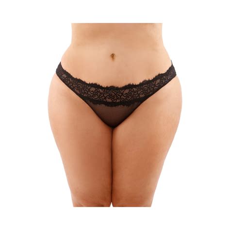 Ivy Lace Bikini Panty With Lattice Cut Out Back Black Queen