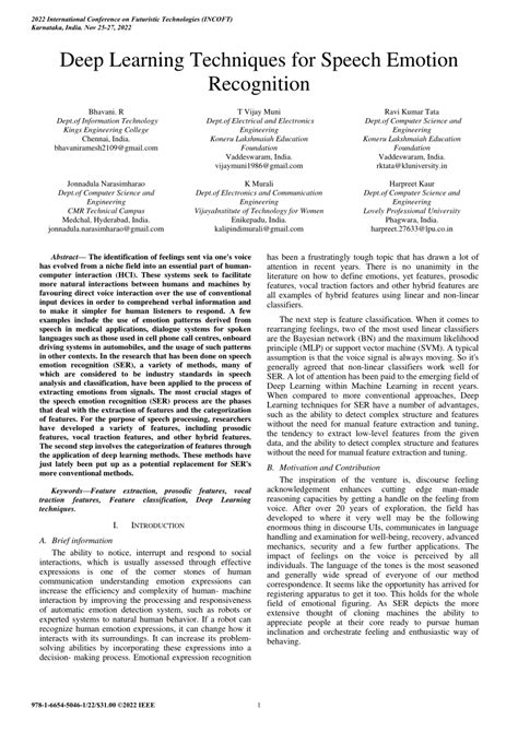 Pdf Deep Learning Techniques For Speech Emotion Recognition