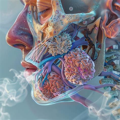 An Intricate 3d Medical Illustration Of The Human Olfactory System