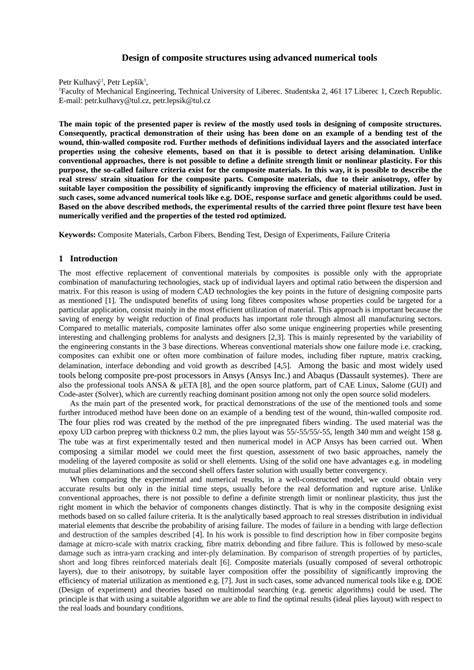 Pdf Design Of Composite Structures Using Advanced Numerical Tools