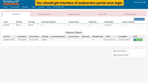 Management Of Self Service Portal Safesquid Swg Documentation