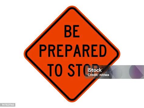 텍스트가있는 일반 고립 된 도로 표지판은 도로 작업 아이콘 버튼 보드 알림 메시지 정보 레이블 스티커 등 평면 스타일 벡터 디자인을 위해 멈출 준비를하십시오 거리에 대한