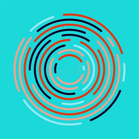 Fun Geometry Colorful Concentric Arcs Minimalist Flat Style Vector