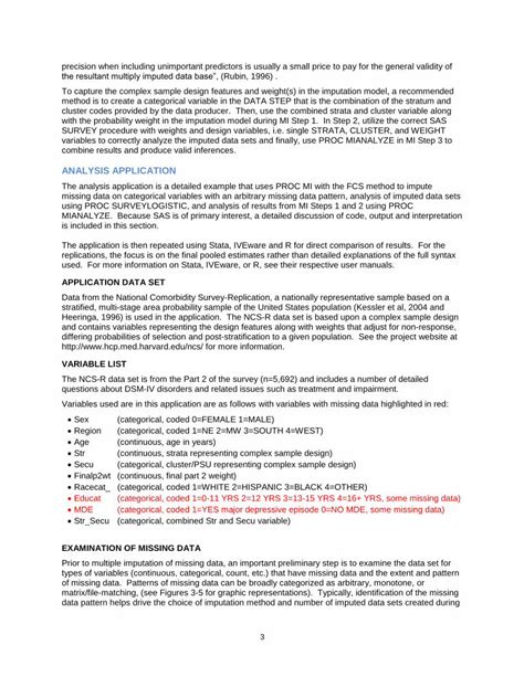PDF Multiple Imputation Using The Fully Conditional Support Sas Resources Papers