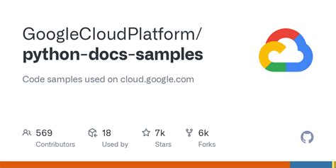 GitHub GoogleCloudPlatform Python Docs Samples Code Samples Used On Cloud Google