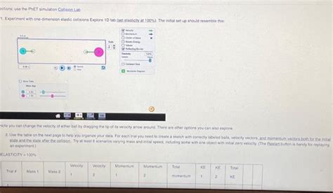 Solved Octions Use The Phet Similation Collision Lab 1