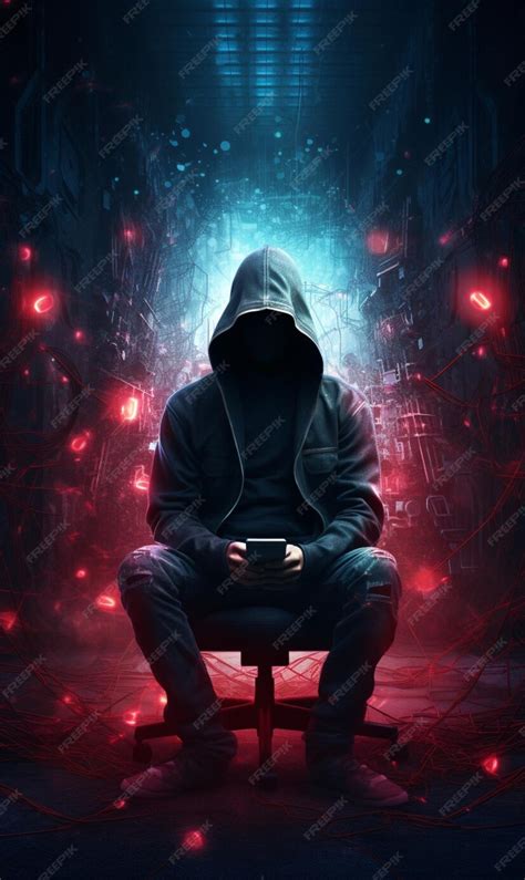 Premium Ai Image Scary Hacker Background Hacking Cyber Security Attack Data Theft Defense