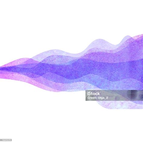 수채화 투명 웨이브 보라색 라벤더 색 배경입니다 수채화 손 그린 파도 일러스트 그래픽 프린트에 대한 스톡 벡터 아트 및 기타 이미지 그래픽 프린트 그런지 이미지 기법