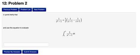 Solved 12 Problem 2 Previous Problem Problem List Next