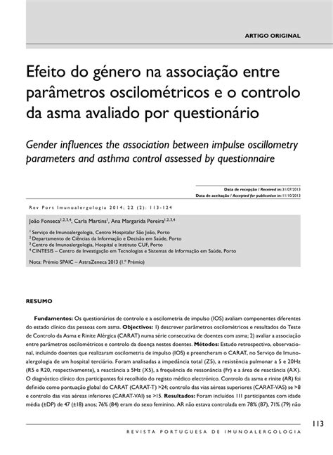 Pdf Gender Influences The Association Between Impulse Oscillometry