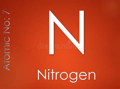Nitrogen Chemical Element Symbol On Red Gradient Background Stock