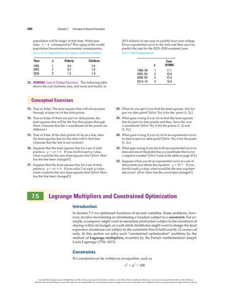75 Lagrange Multipliers And Constrained Optimization 480 Chapter 7