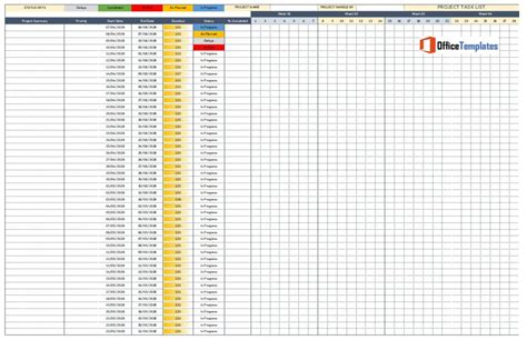 Task List Template Excel