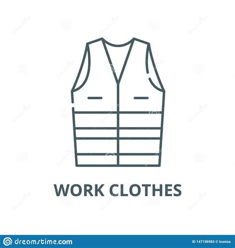 Work Clothes Vector Line Icon Linear Concept Outline Sign Symbol
