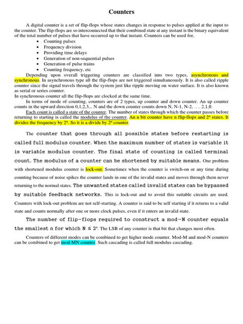 Digital Electronics Physics Counters Pdf Electronics Computer