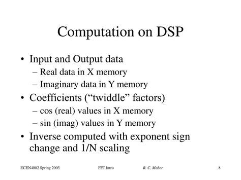 Ppt Introduction To Fast Fourier Transform Fft Algorithms