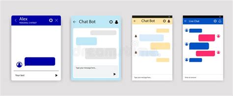 Set Of Chat Bot Dialoges Windows For Website And Mobile App Collection Of Group Text Messaging