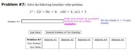solved problem 7 solve the following boundary value