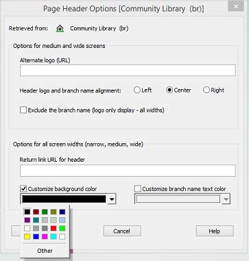 Customize The Page Header