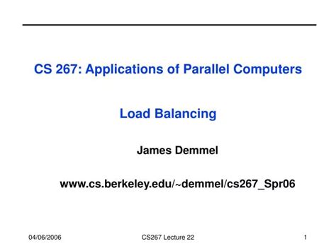PPT CS Applications Of Parallel Computers Load Balancing PowerPoint Presentation ID