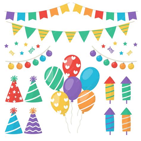 생일 장식 팩 무료 벡터