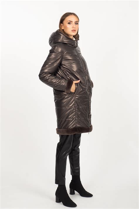 Двостороння еко шуба в коричневому кольорі Світ Шкіри та Хутра