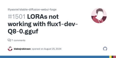 Loras Not Working With Flux1 Dev Q8 0gguf · Issue 1501 · Lllyasviel