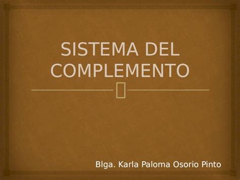 Pptx 5º Clase Sistema Del Complemento Dokumentips