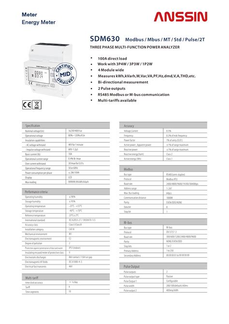 Modbus Energy Meter Sdm630 Modbus Manufacturer In China Anssin